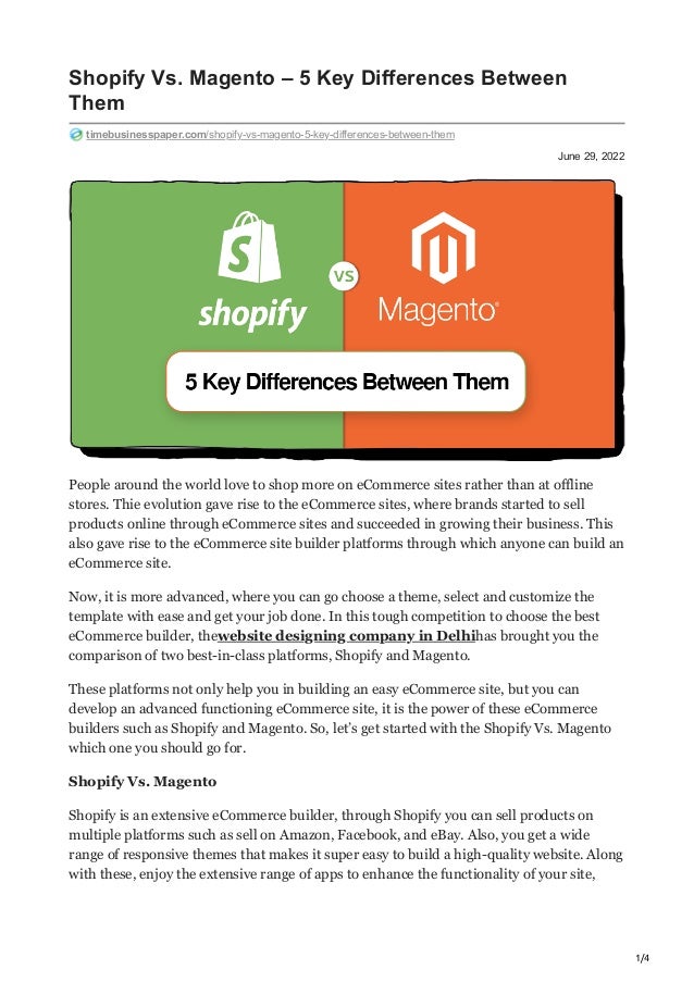 Shopify Vs Magento 5 Key Differences Between Them.pdf Shopify Vs Magento 5 Key Differences Between Them.pdf