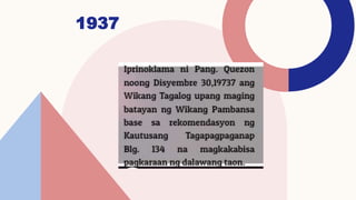 TIMECHART NG MGA PANGYAYARI SA KASAYSAYAN SA PAGKAHIRANG.pptx