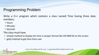 Write a Time Class in C++ | PPTX
