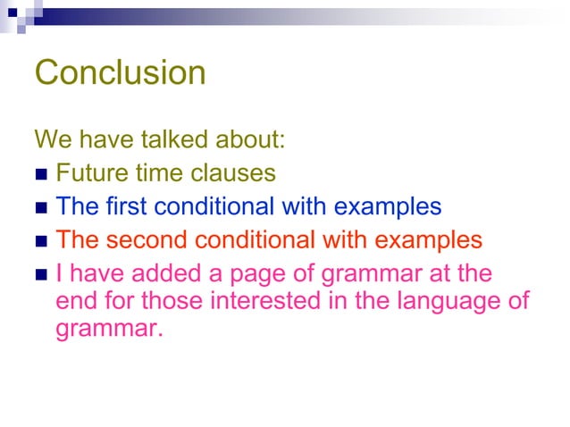 Time clause and conditional | PPTX