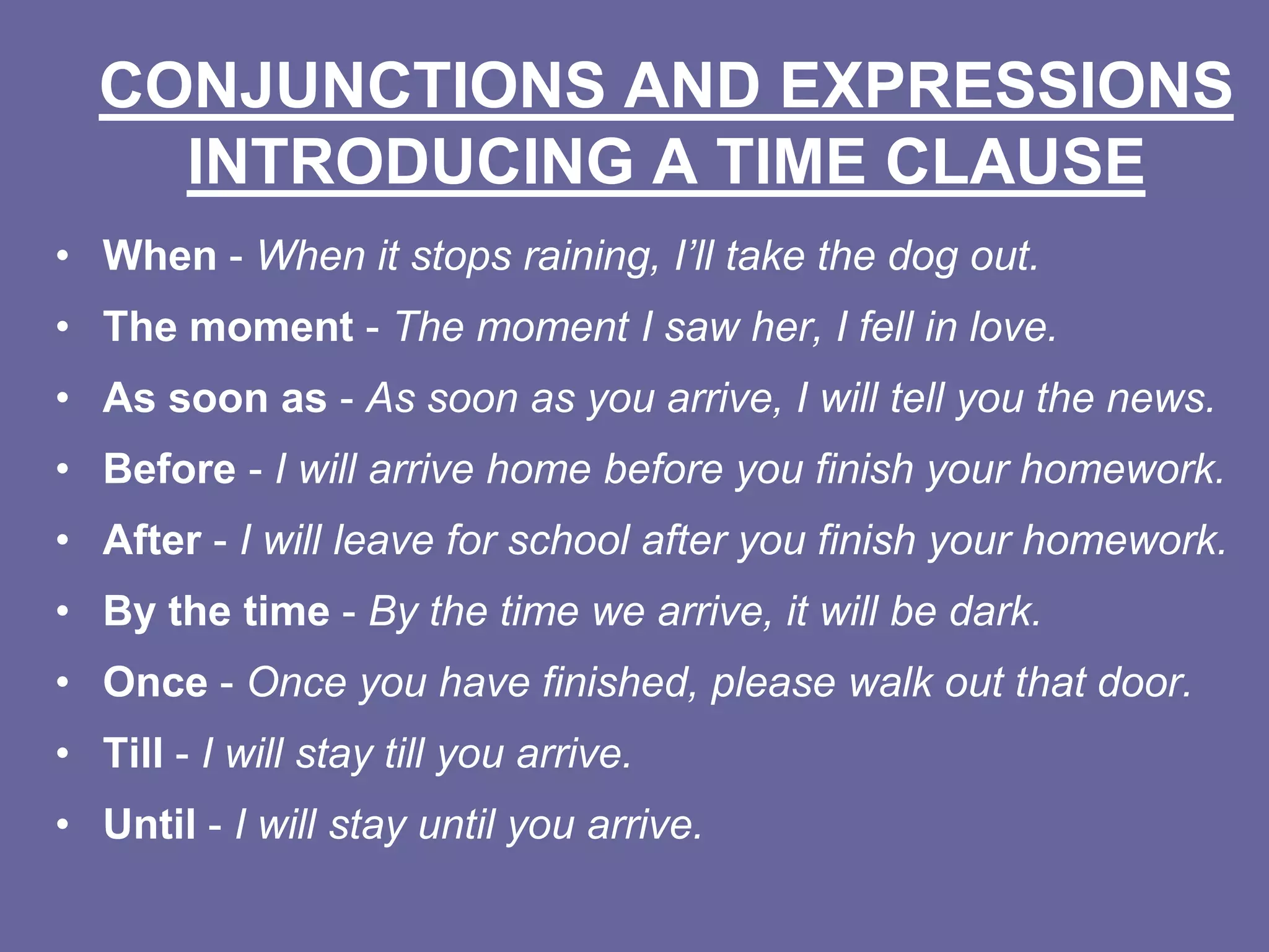 Time clauses | PPT