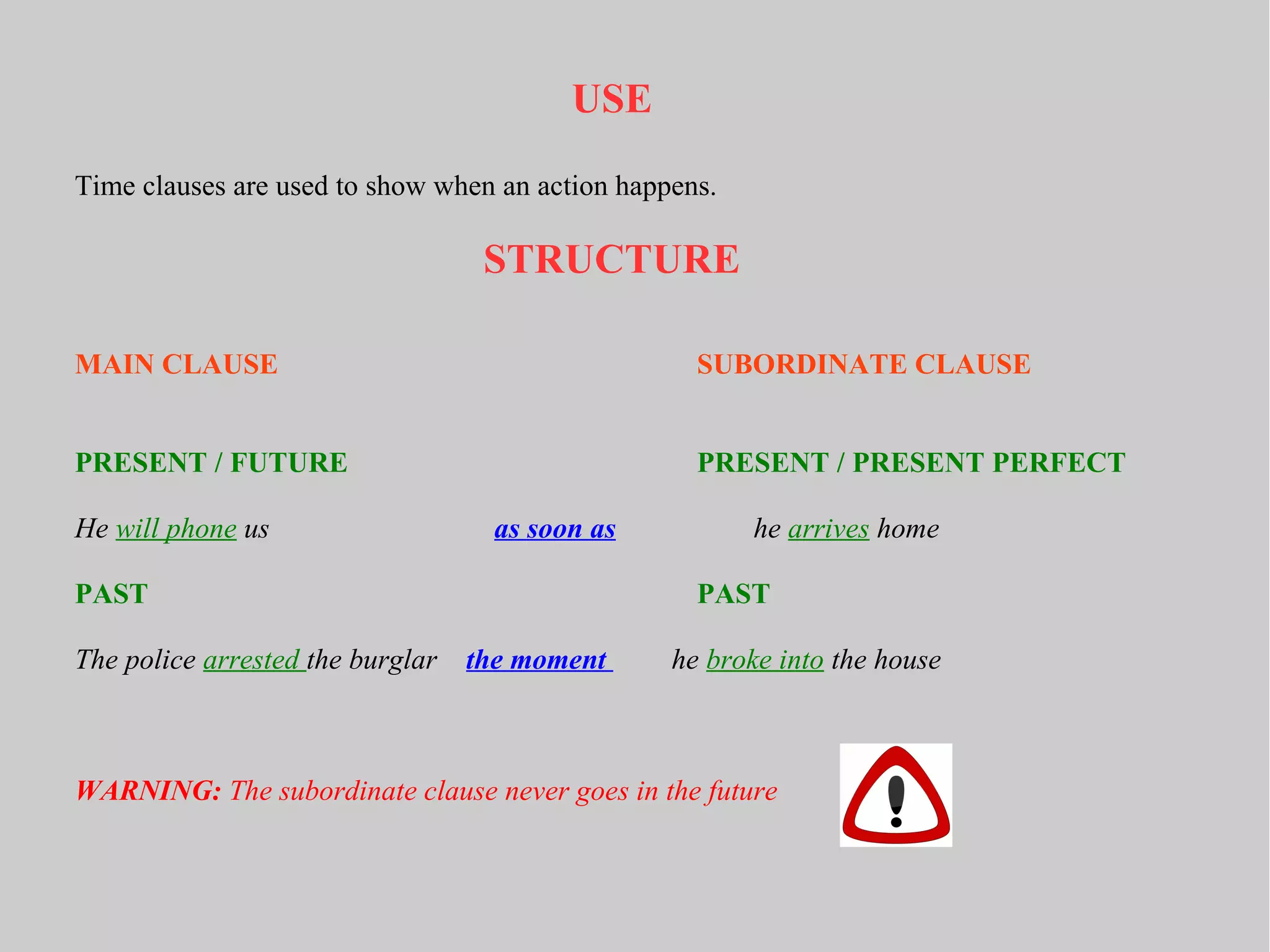 Time clauses | PPT