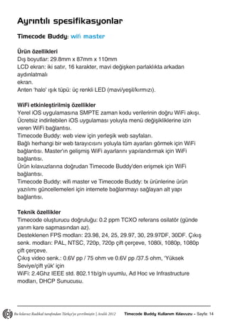 Time code buddy tr | PDF