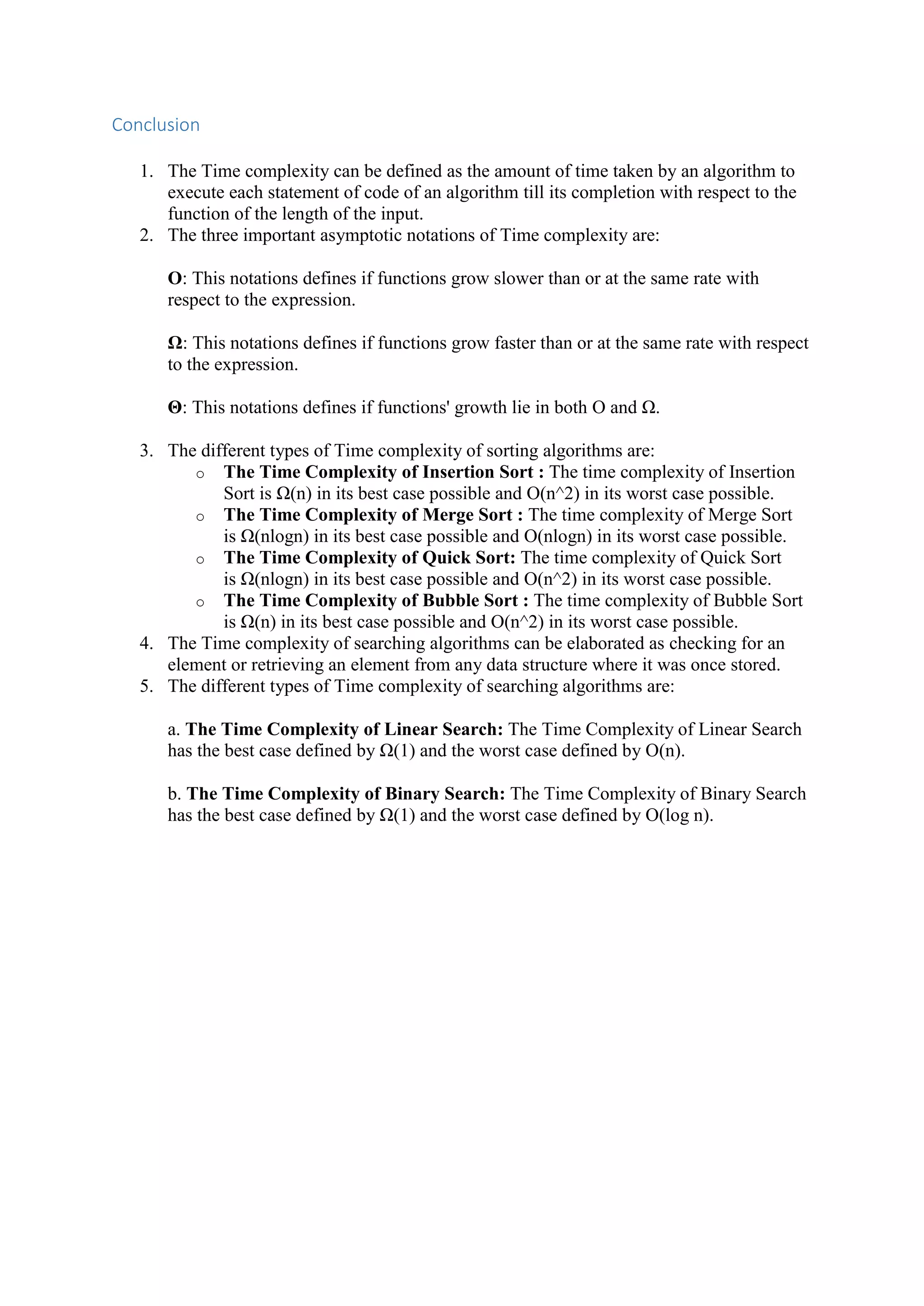 Time Complexity Analysis In Data Structure Docx