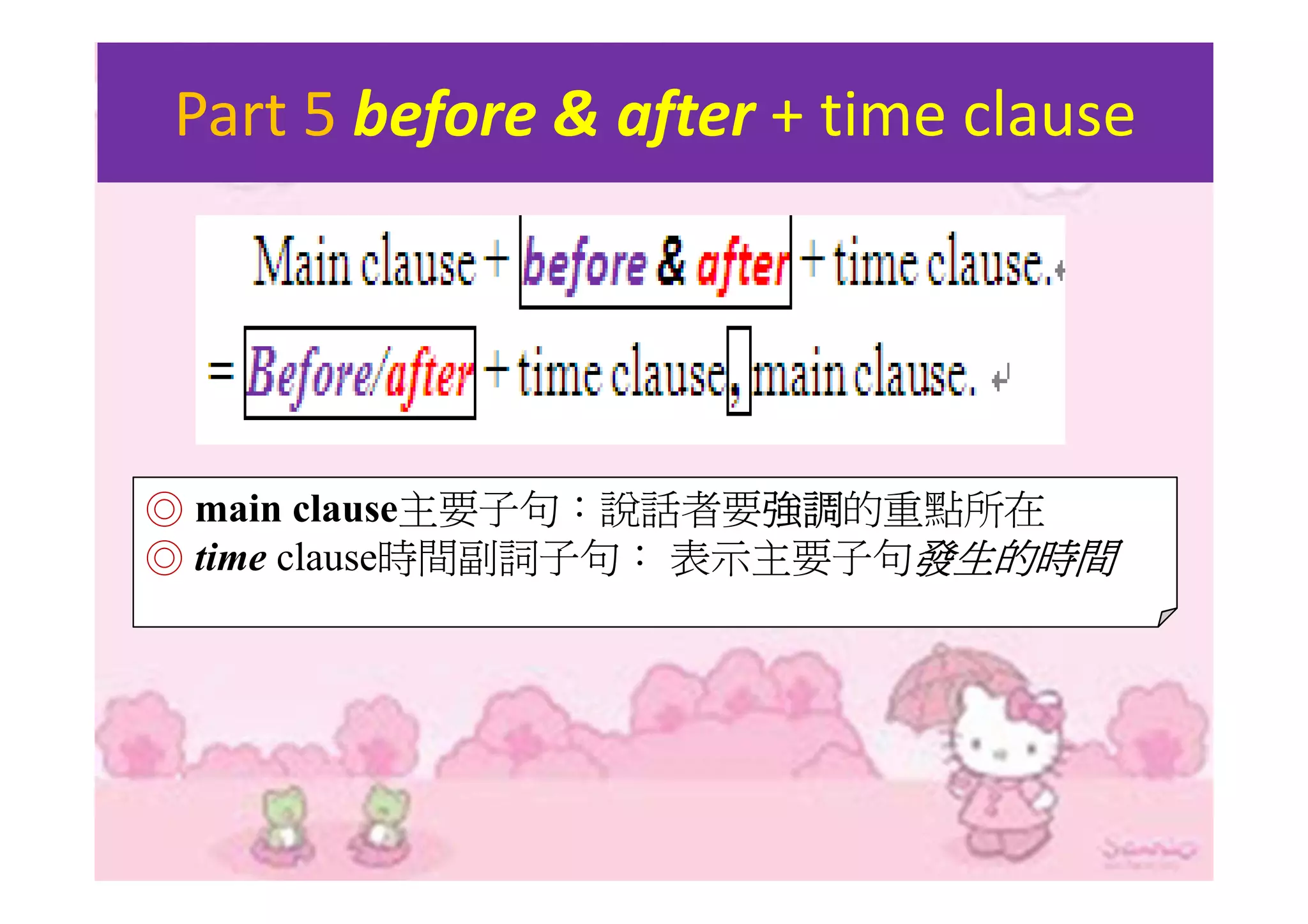 Time conjunctions when, before, after ppt | PDF
