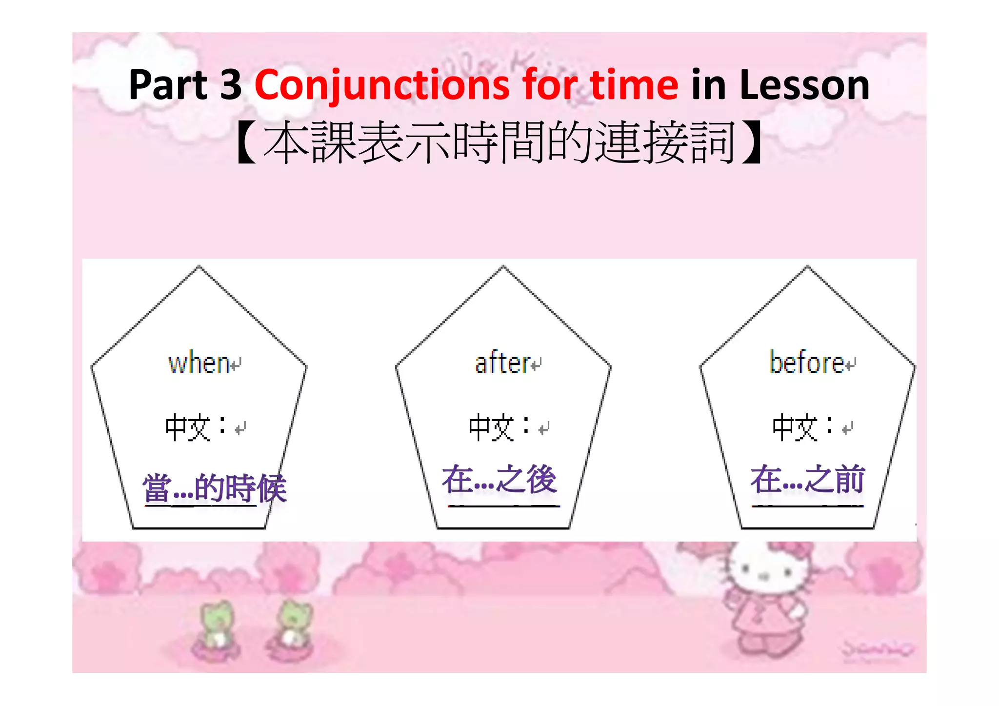 Time conjunctions when, before, after ppt | PDF