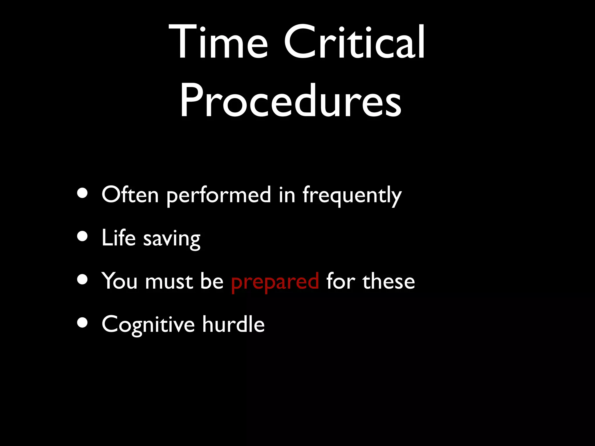 Time Critical Procedures Part 1 | PPT