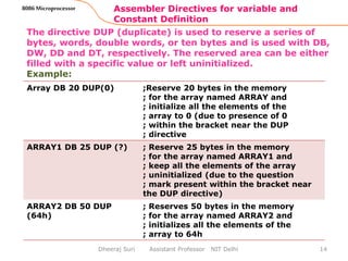 Time delay programs and assembler directives 8086 | PPTX
