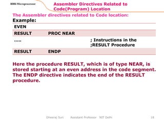 Time delay programs and assembler directives 8086 | PPTX