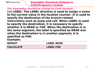 Time delay programs and assembler directives 8086 | PPTX