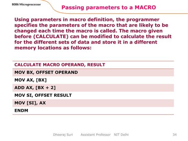 Time delay programs and assembler directives 8086 | PPTX
