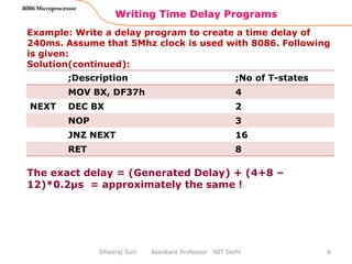 Time delay programs and assembler directives 8086 | PPTX
