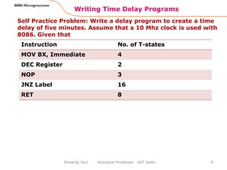 Time delay programs and assembler directives 8086 | PPTX