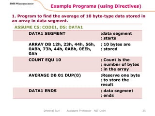 Time delay programs and assembler directives 8086 | PPT