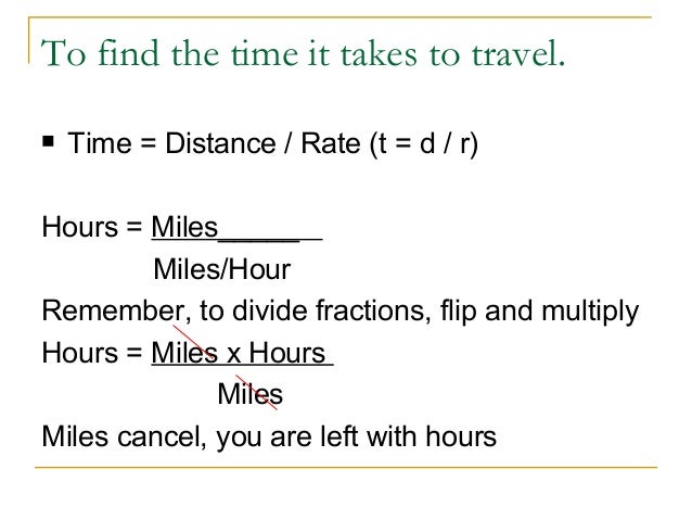 Time, distance formula
