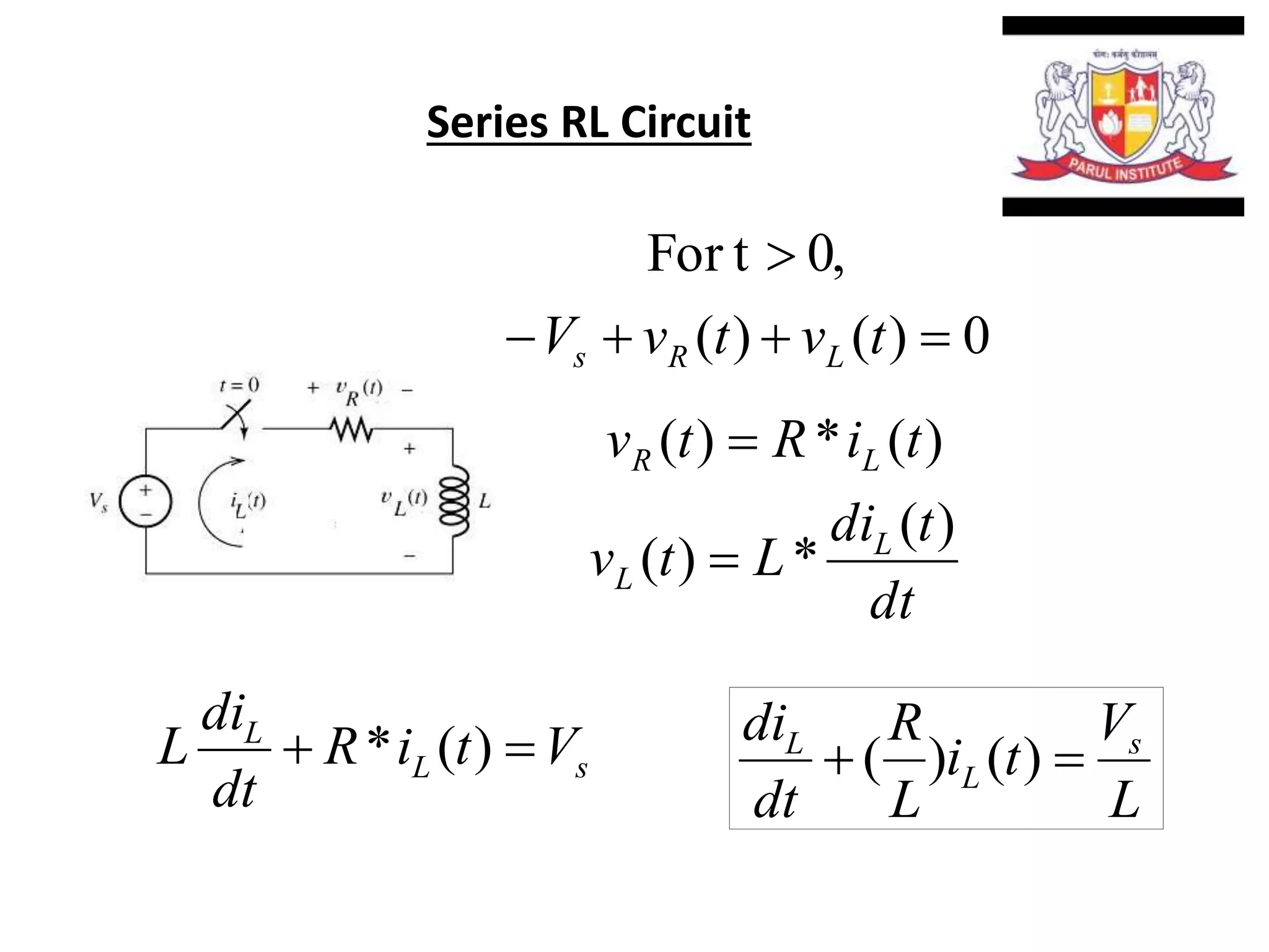 Time domain response in rc & rl circuits | PPTX