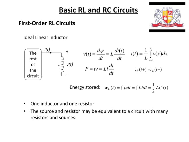 Time domain response in rc & rl circuits | PPTX