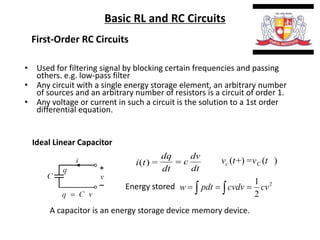 Time domain response in rc & rl circuits | PPTX