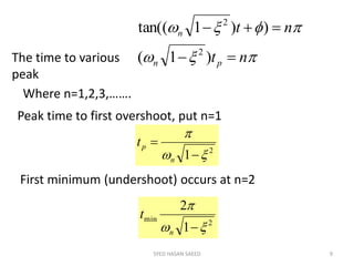 Time domain specifications of second order system | PDF
