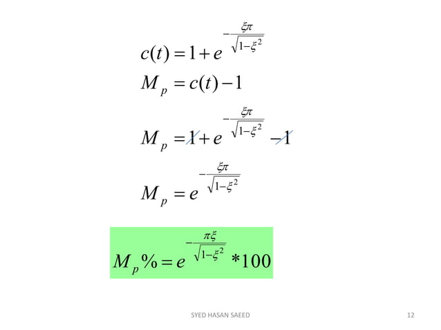 Time domain specifications of second order system