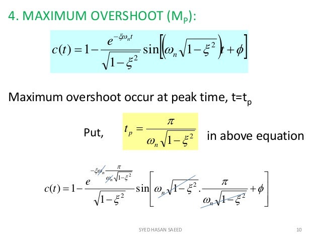 Time Domain Specifications Of Second Order System
