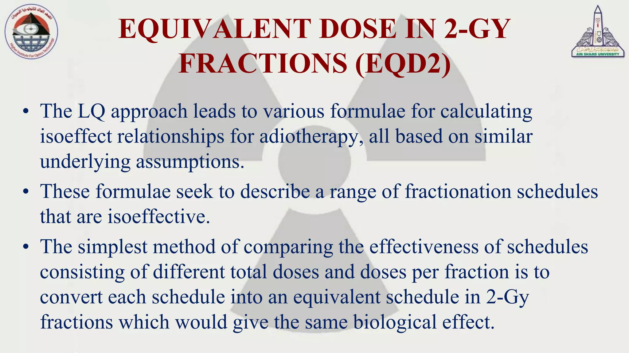 Time dose & fractionation relationship | PDF