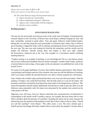 TIMED PRACTICE TEST Reading (1). ENGLISHpdf | PDF