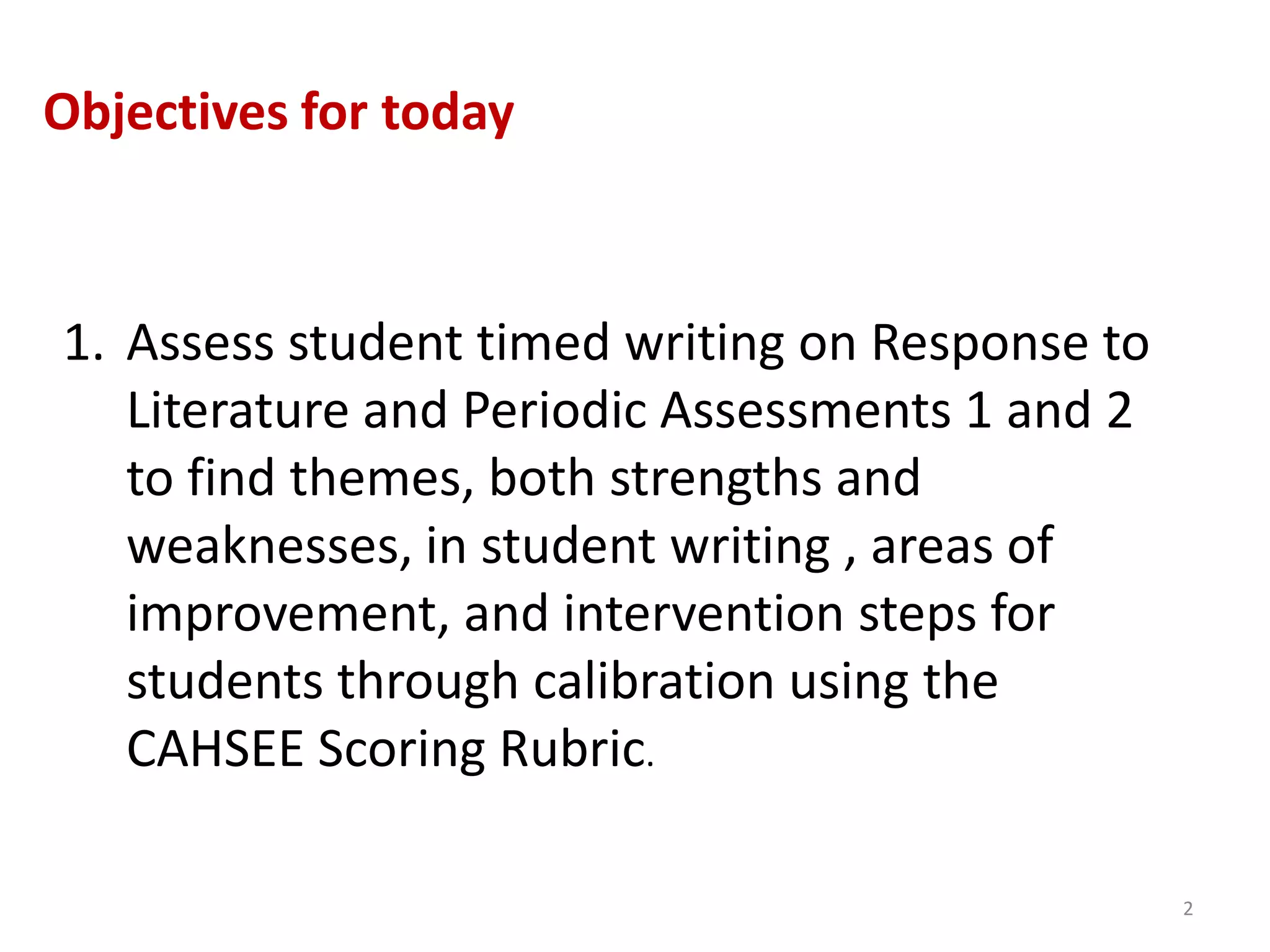 Timed writing calibration #2 | PPTX