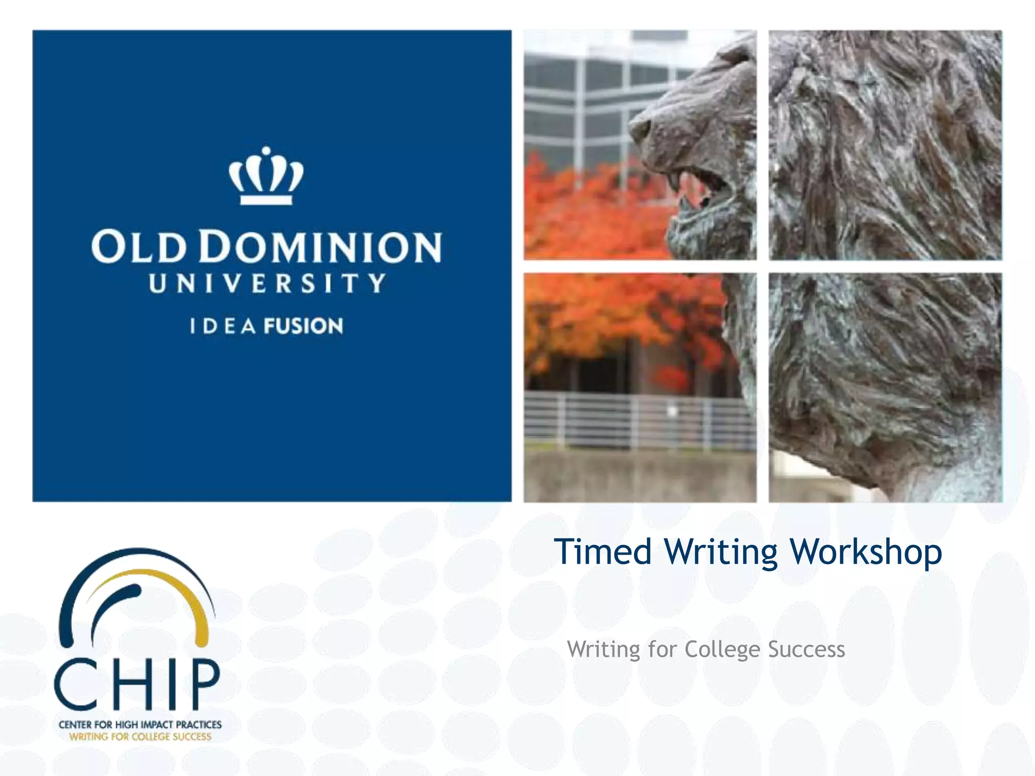 Timed Writing PowerPoint - ODU WCS | PPTX | Educational Assessment ...