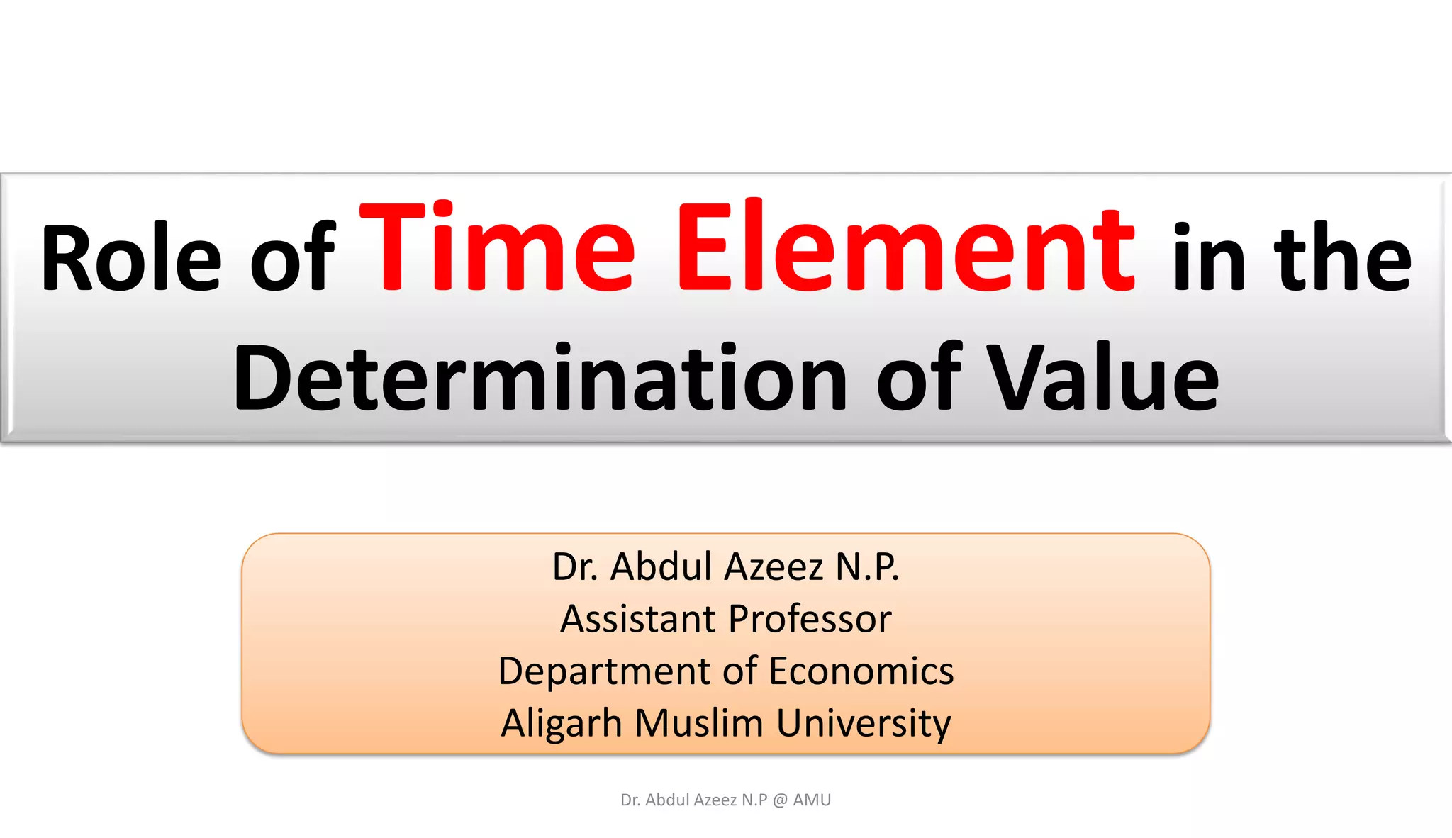 Role of Time Element in Price Determination | PDF