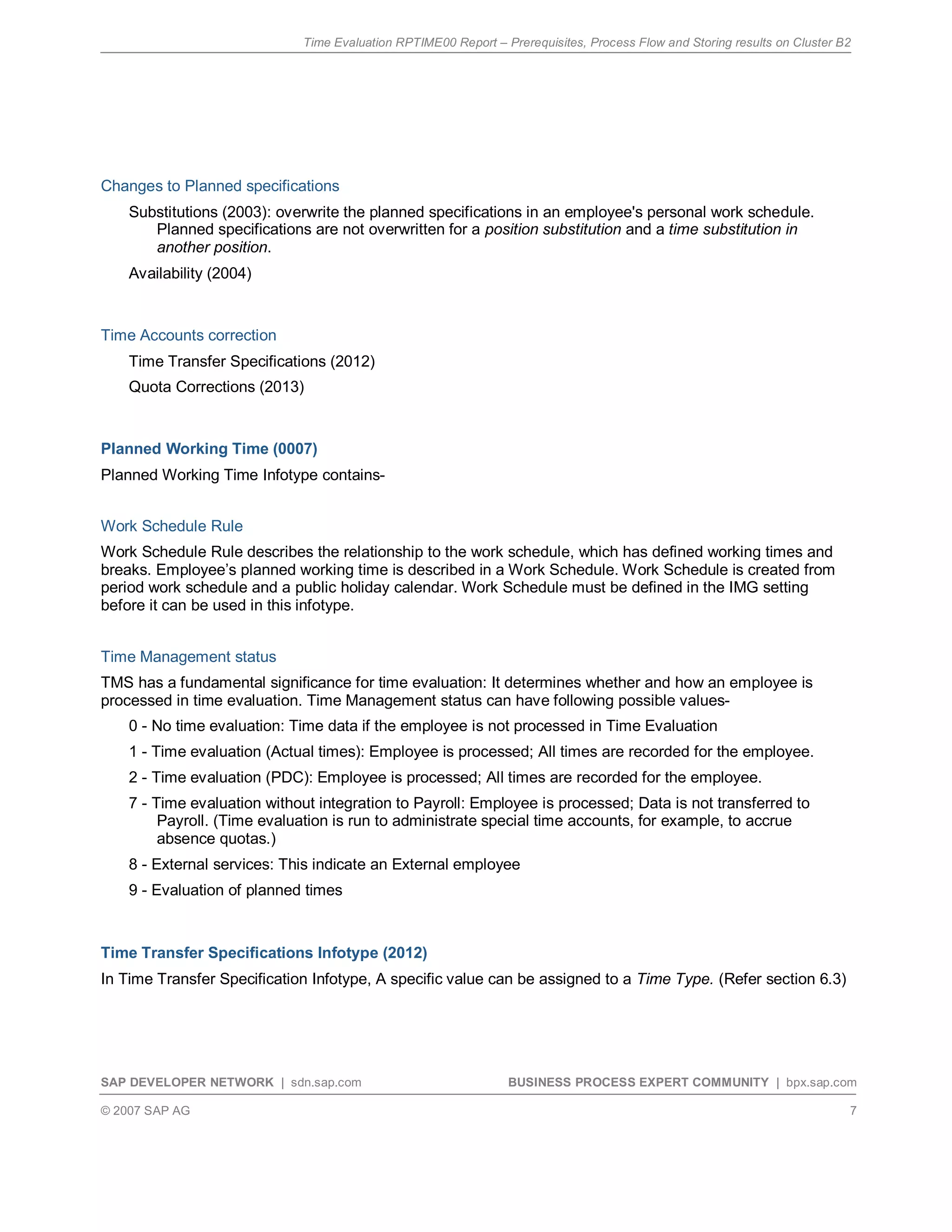 Time evaluation rptime00 report | PDF