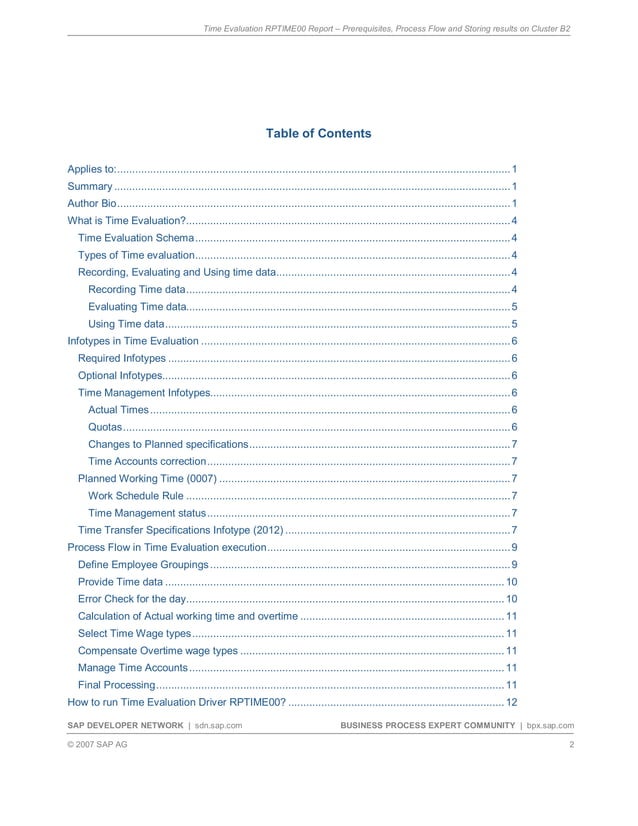 Time evaluation rptime00 report | PDF