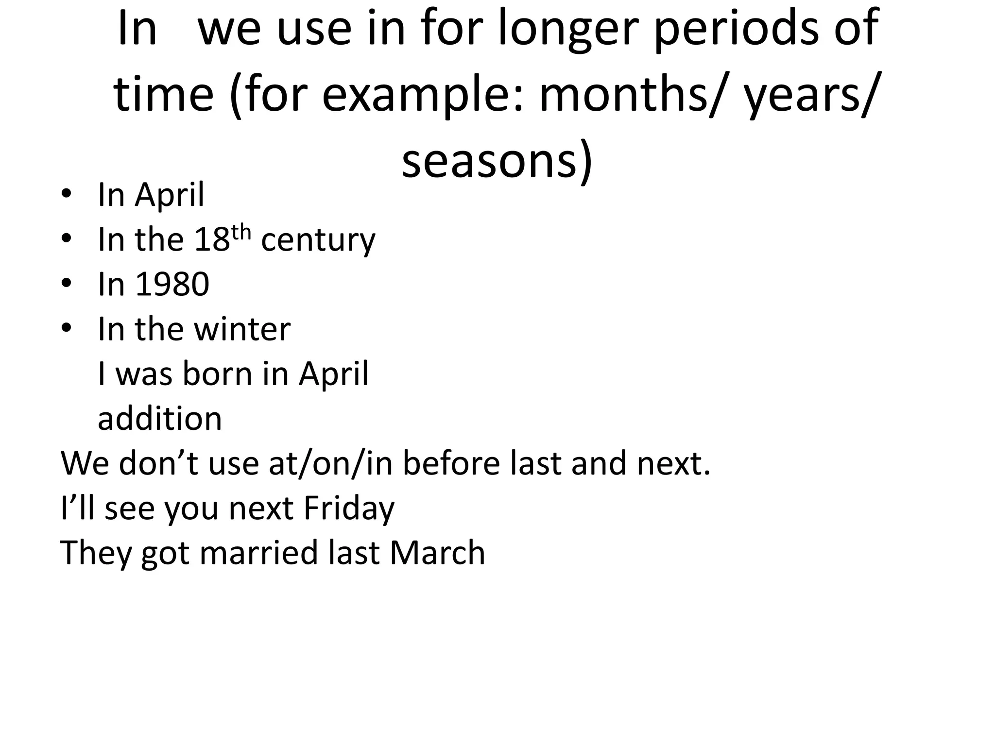 Time expression(at in on) | PPTX