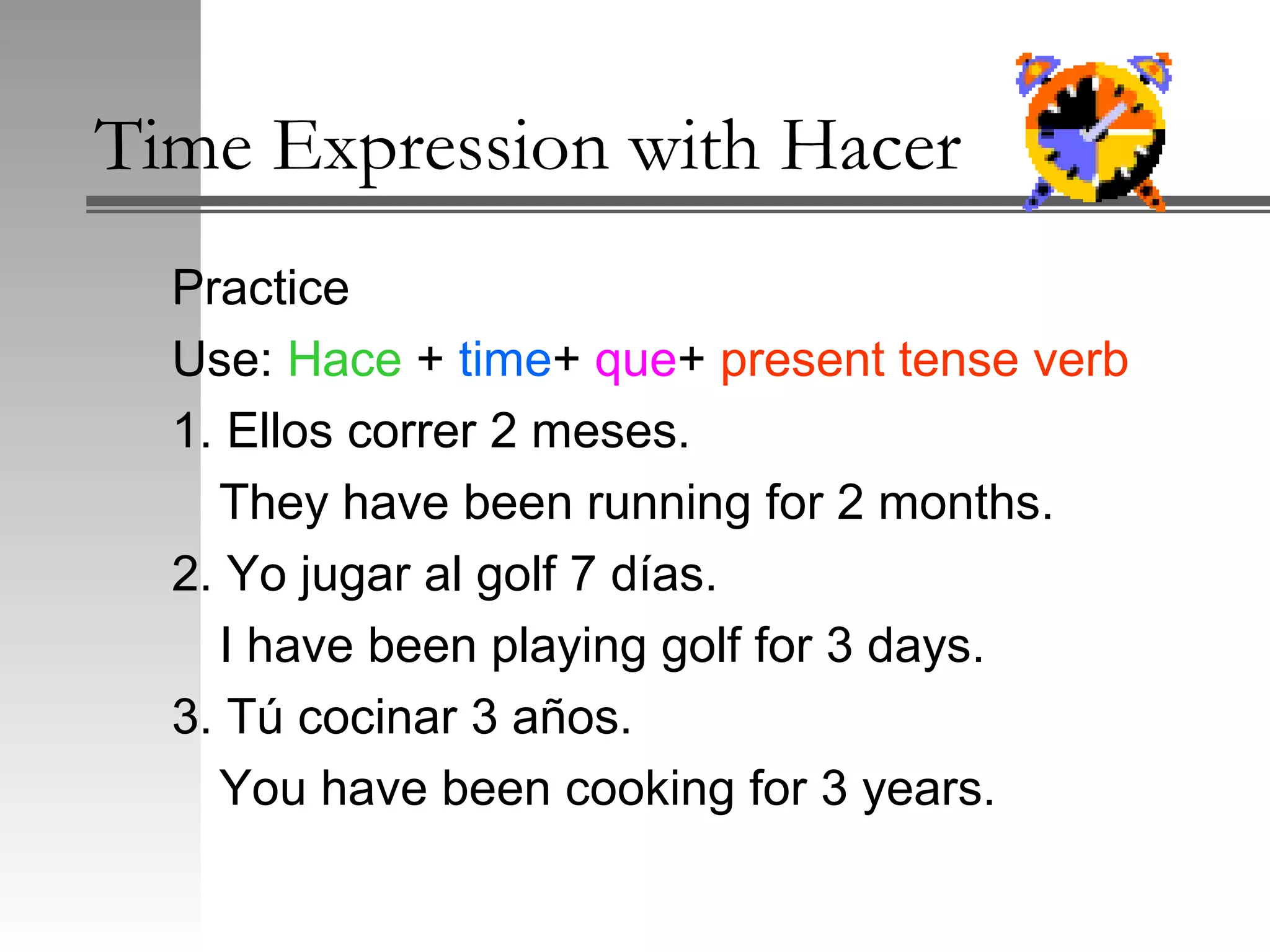 Time expressions with hacer | PPT