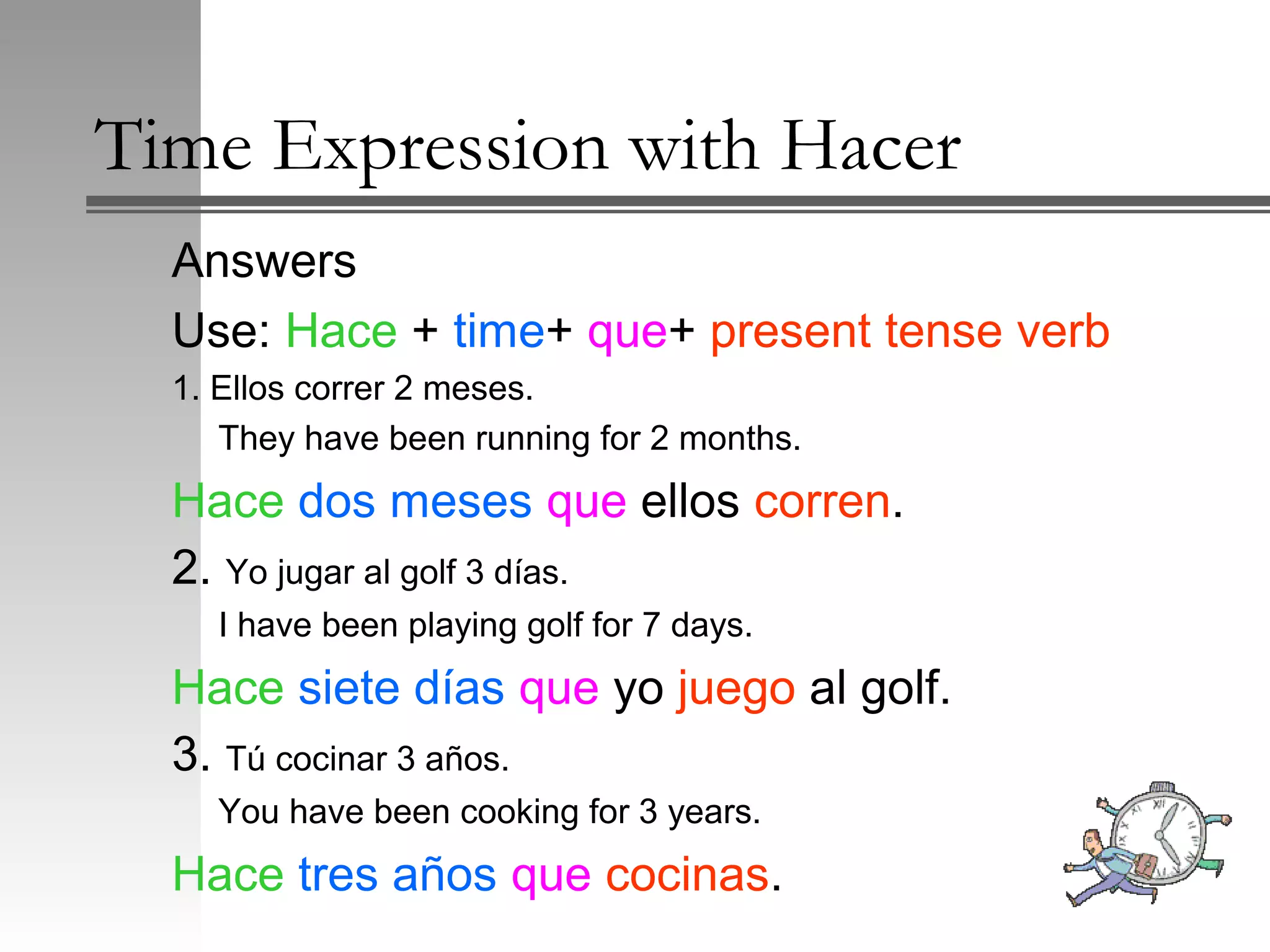 Time expressions with hacer | PPT