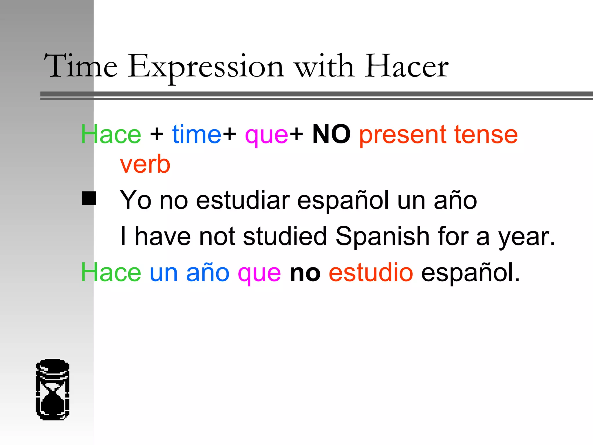 Time expressions with hacer | PPT