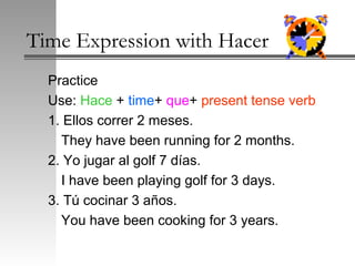Time expressions with hacer | PPT