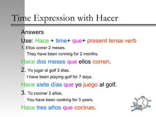 Time expressions with hacer | PPT