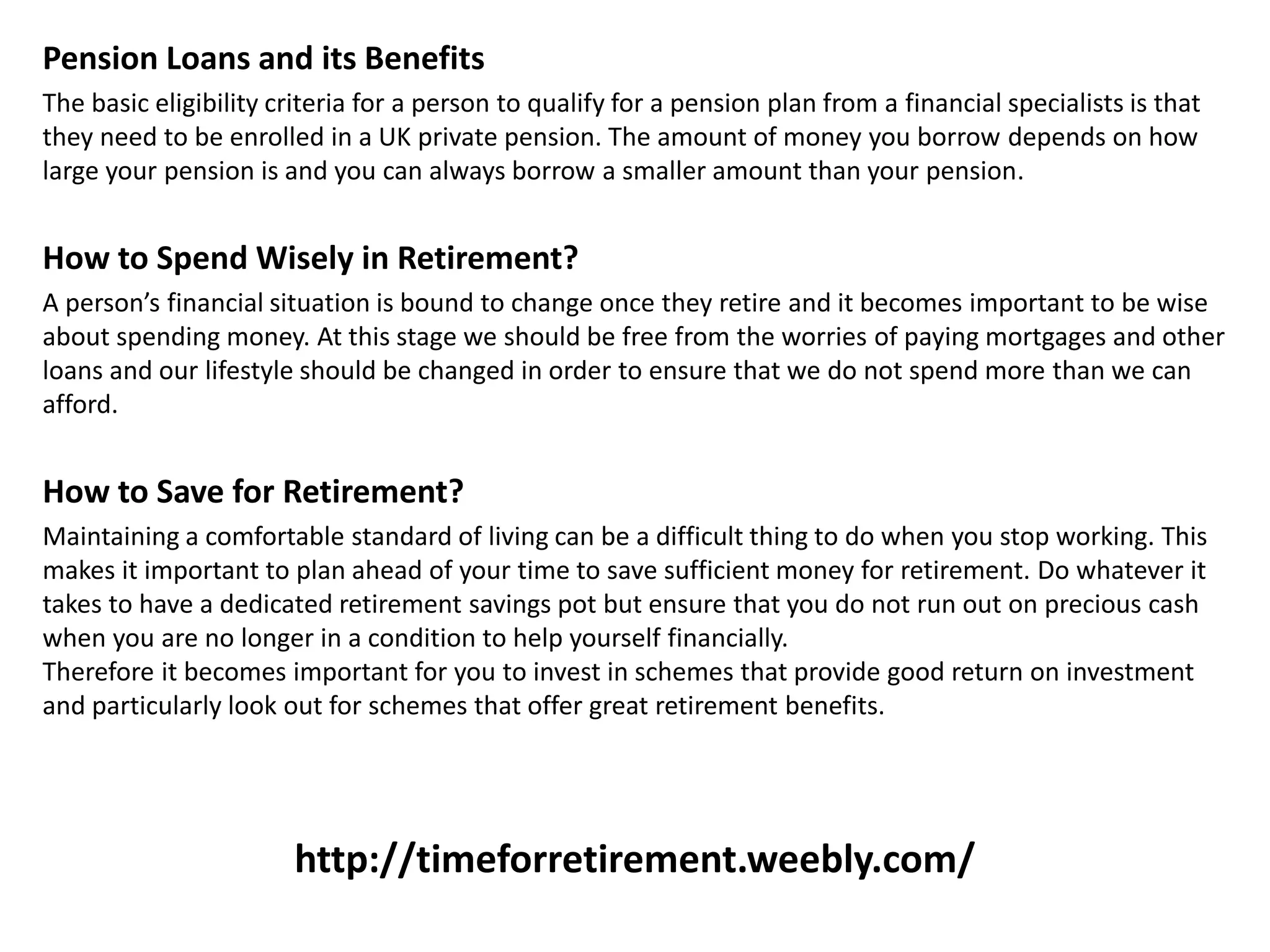 TIME FOR RETIREMENT | PPTX | Retirement Planning | Personal Finance