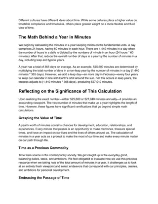 Time in a Year Unveiling the Minutes that Compose a Lifetime.pdf | Science
