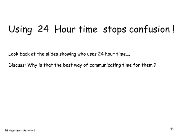 Time introduction to 24 hour time | PPTX