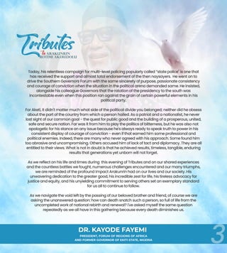 Timeless Aketi - Tribute to Arakunrin OluwaRotimi Akeredolu | PDF