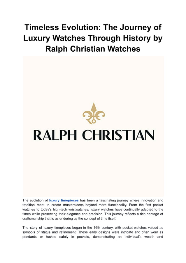 Timeless Evolution_ The Journey of Luxury Watches Through History.pdf