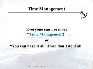Timeless techniques for time managment | PPT