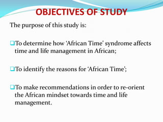 Time & Life Management: The African Time Sydrome | PDF