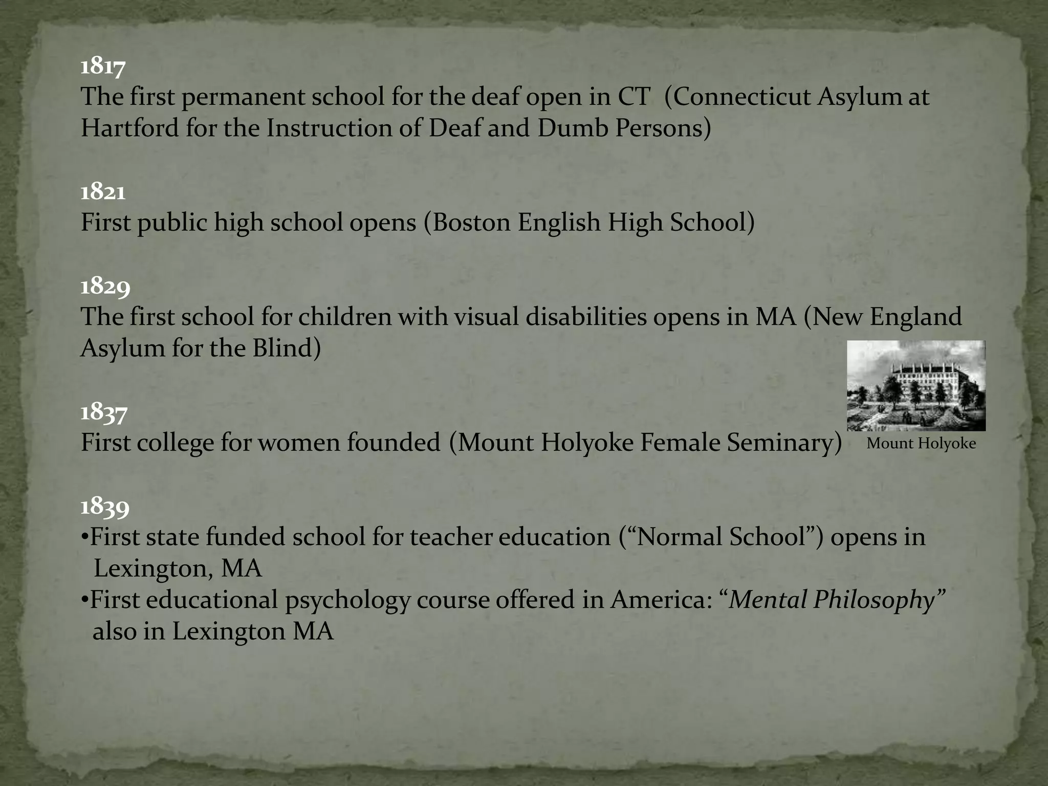 Timeline of US Education | PPTX