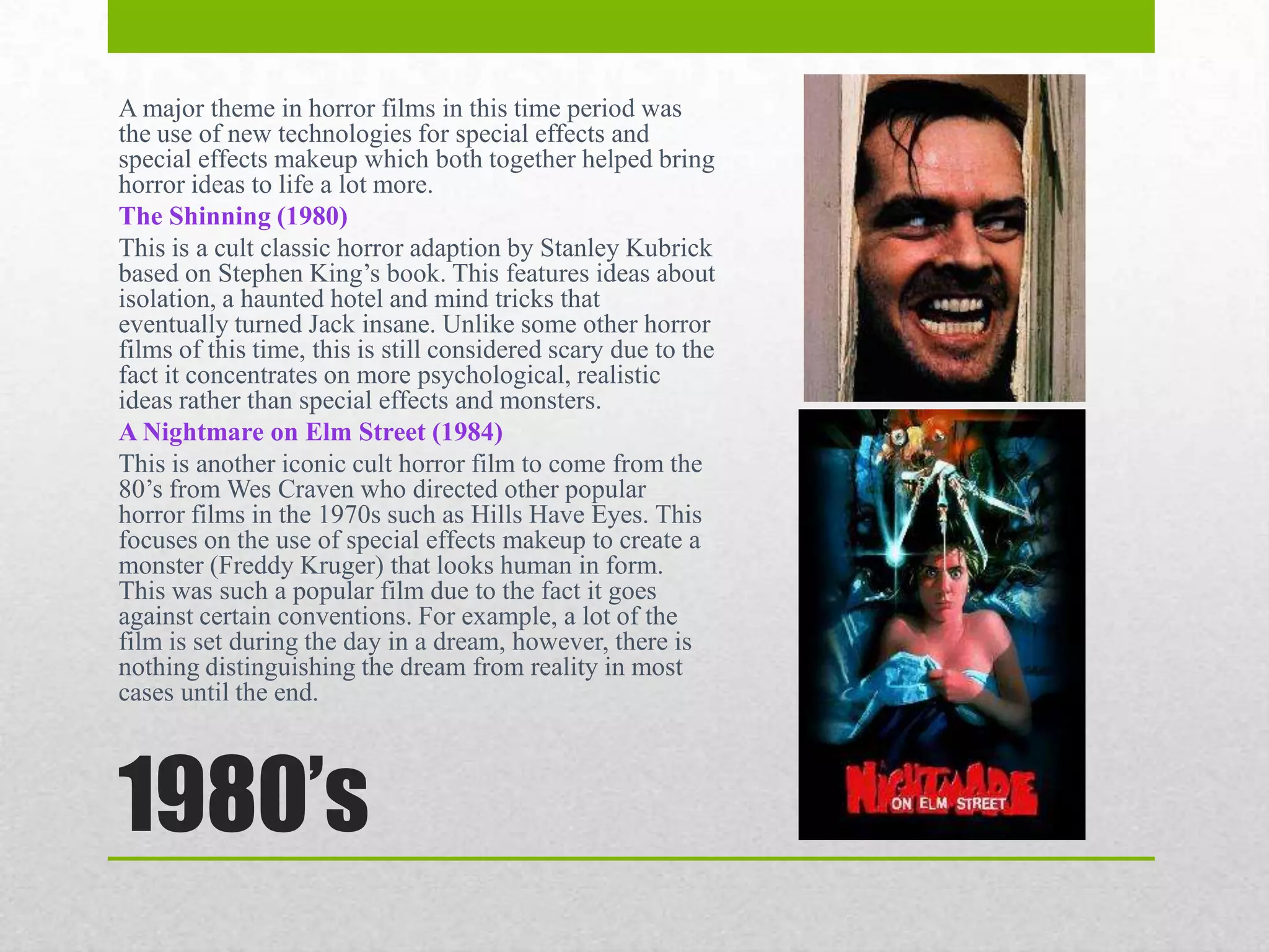 Horror Film Timeline | PPT