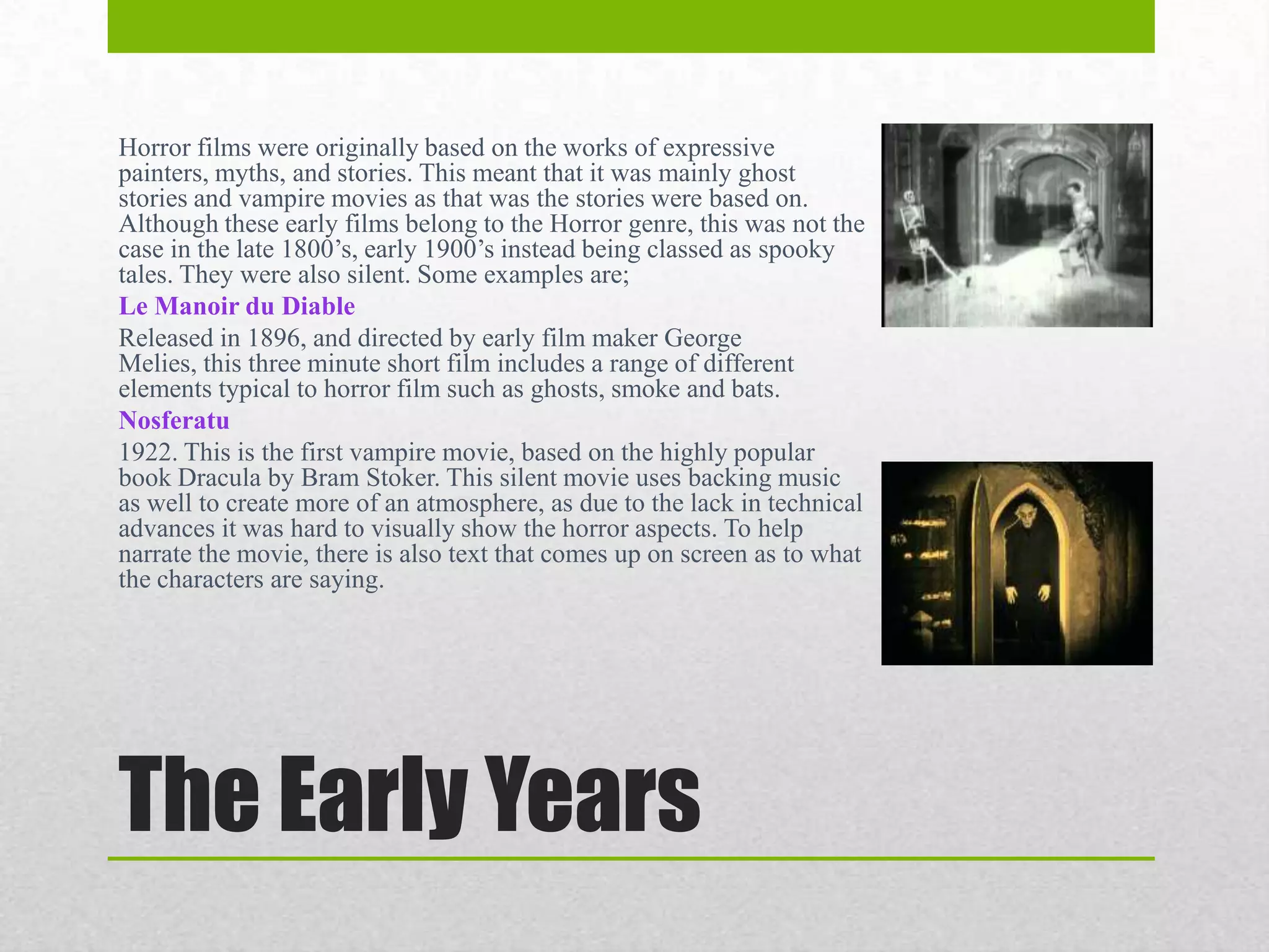 Horror Film Timeline | PPT