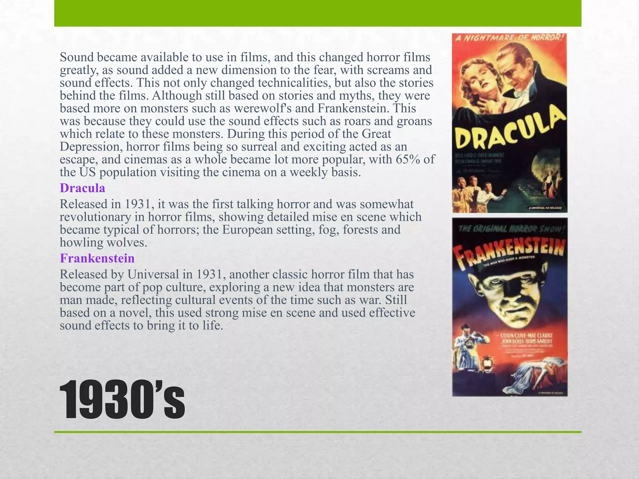 Horror Film Timeline | PPT