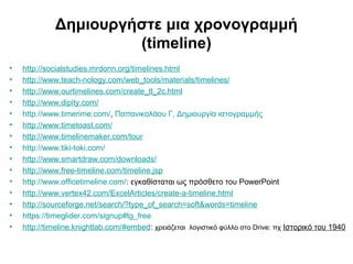 αποστολίδης γιώργος, χρονογραμμή Timeline | PPT